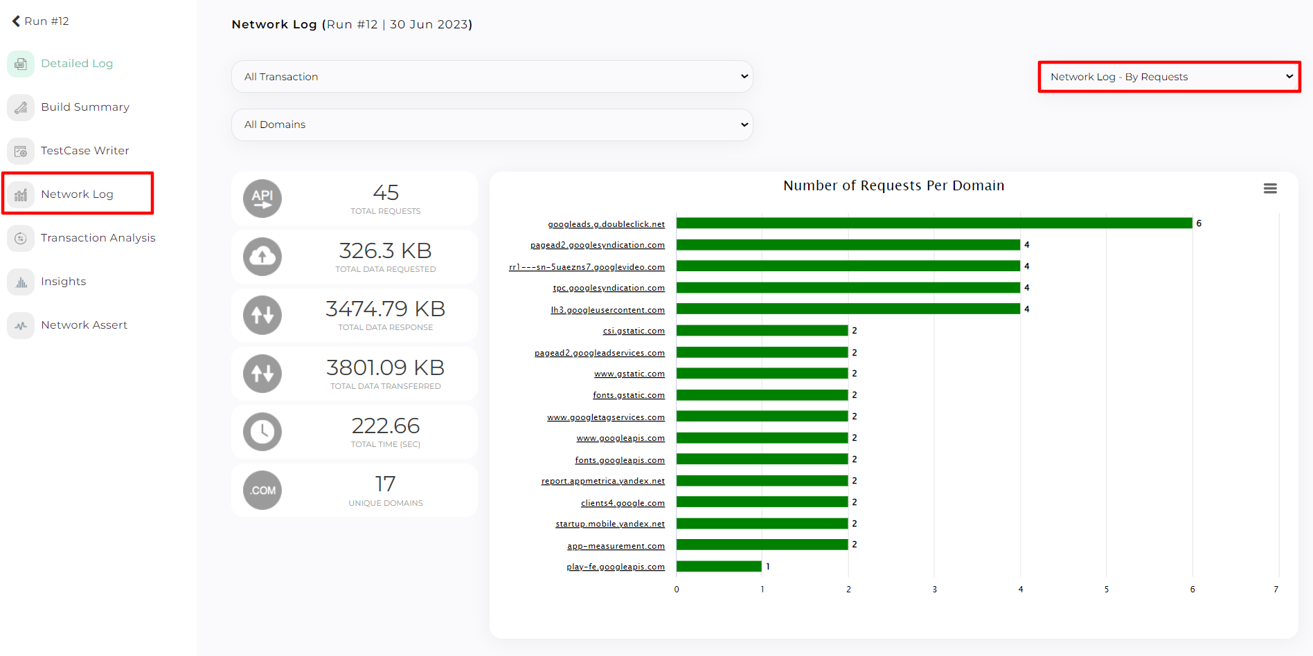 How to Measuring Network/API Performance in TestGrid Test Automation Tool?