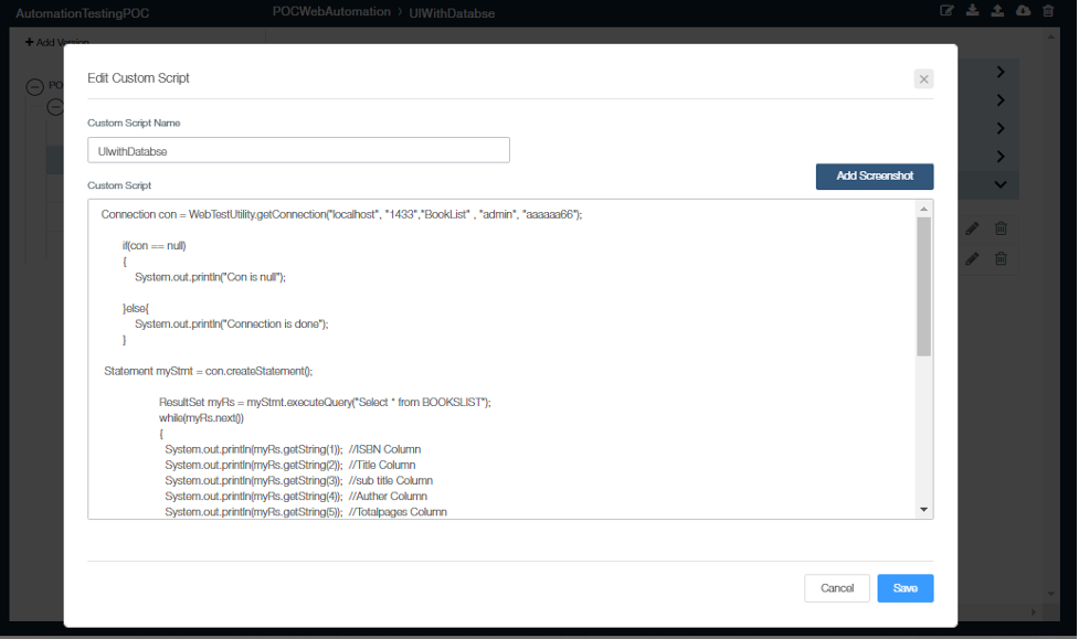 Validating UI Elements with Database - TestGrid