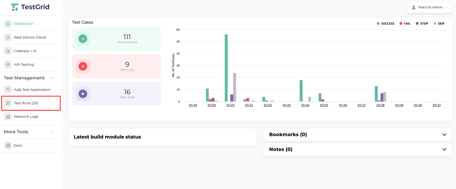 CI CD Integration in TestGrid Automation Testing Tool | Test Case execution